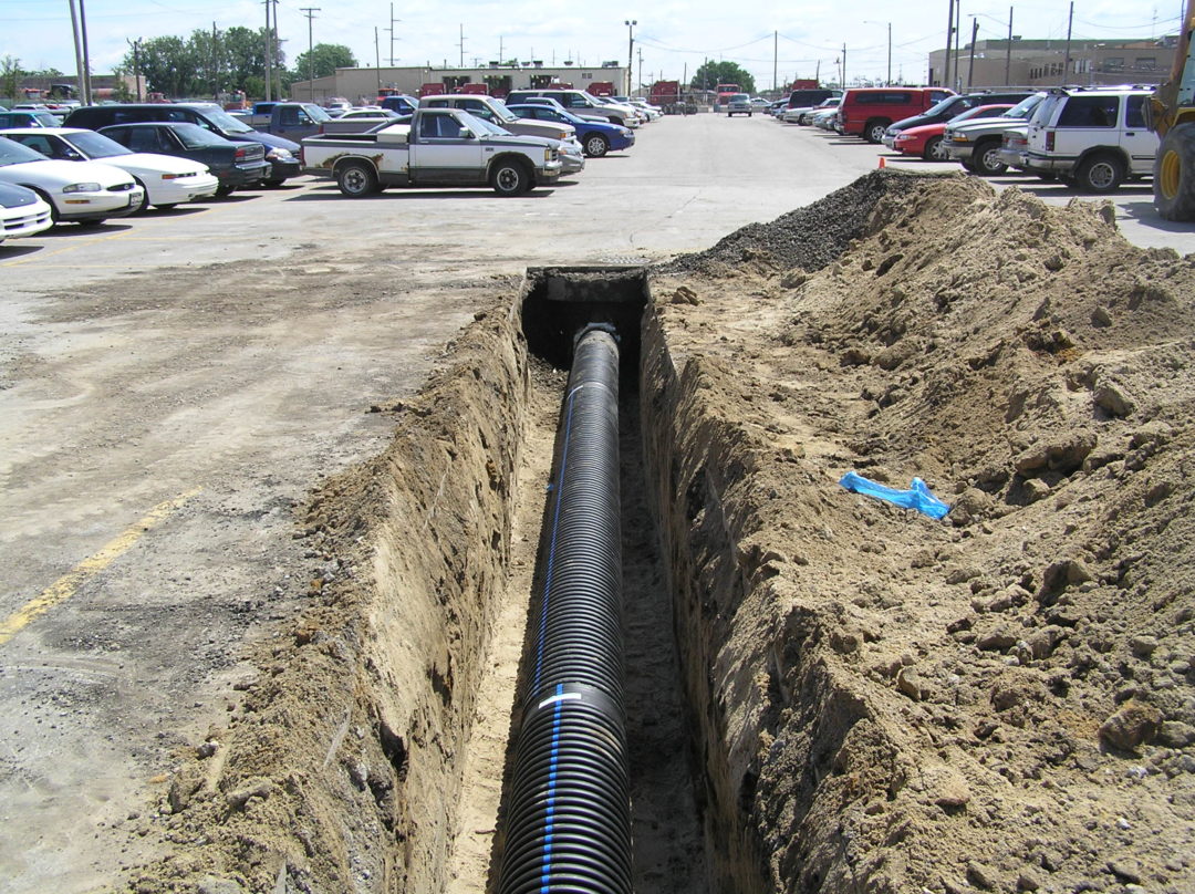 Parking lot storm drain in South Bend, IN - Mike Czajkowski Builders
